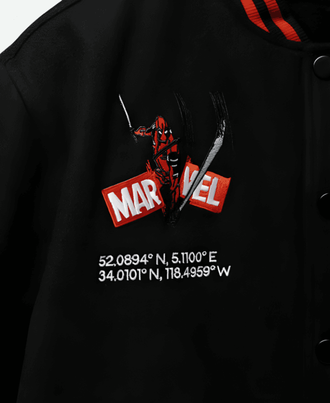 Deadpool Black Varsity Jacket | Deadpool Jacket - Jacket Era