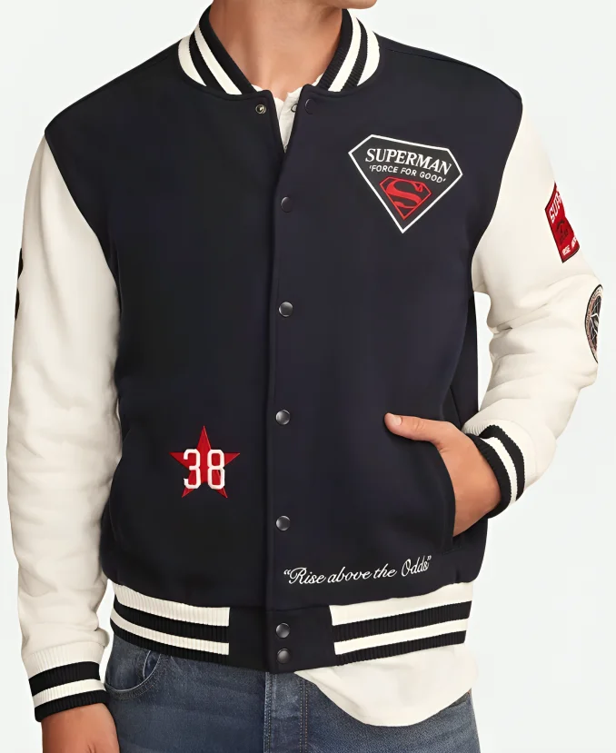 Superman x Lucky Brand Varsity Jacket | Force For Good Jacket