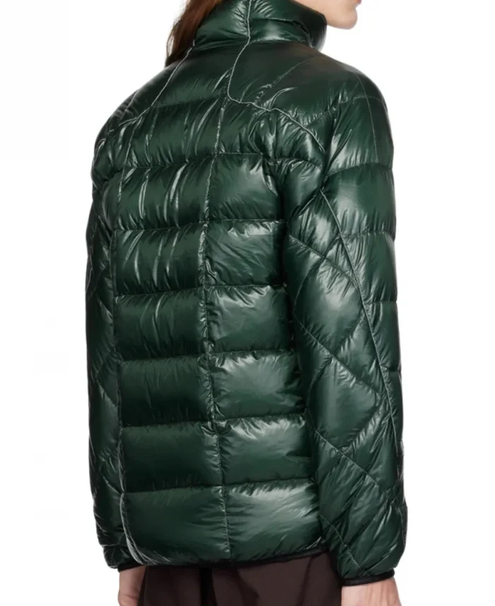 And Wander Diamond Stitch Down Black & Green Quilted Jacket
