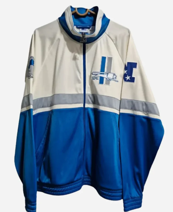 Detroit Lions Costco Starter Button & Zipper Jacket - Blue & White