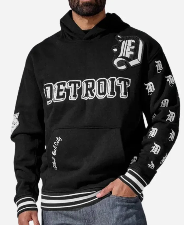 D-Town Detroit Logo Black Hoodie | D Town Pullover Hoodie