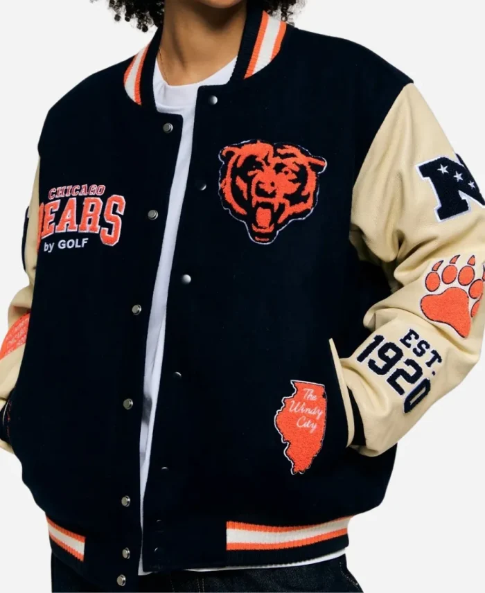 Golf Wang Bears Letterman Jacket | Chicago Bears Varsity Jacket