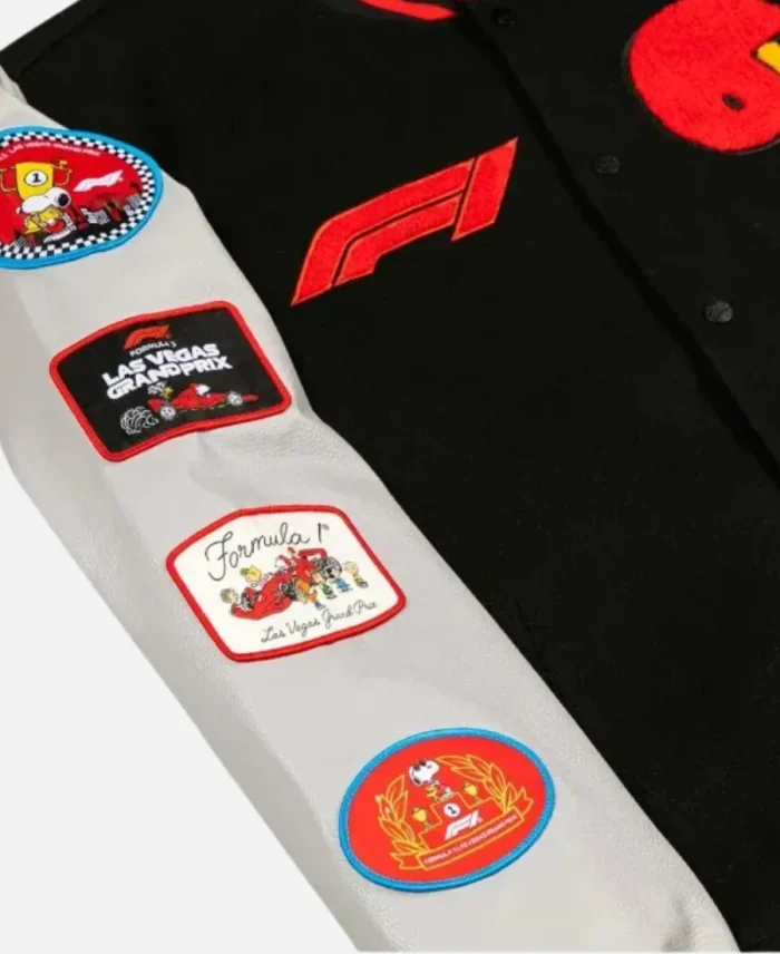 Peanuts F1 Las Vegas Grand Prix Varsity Jacket - Black - Jacket Era