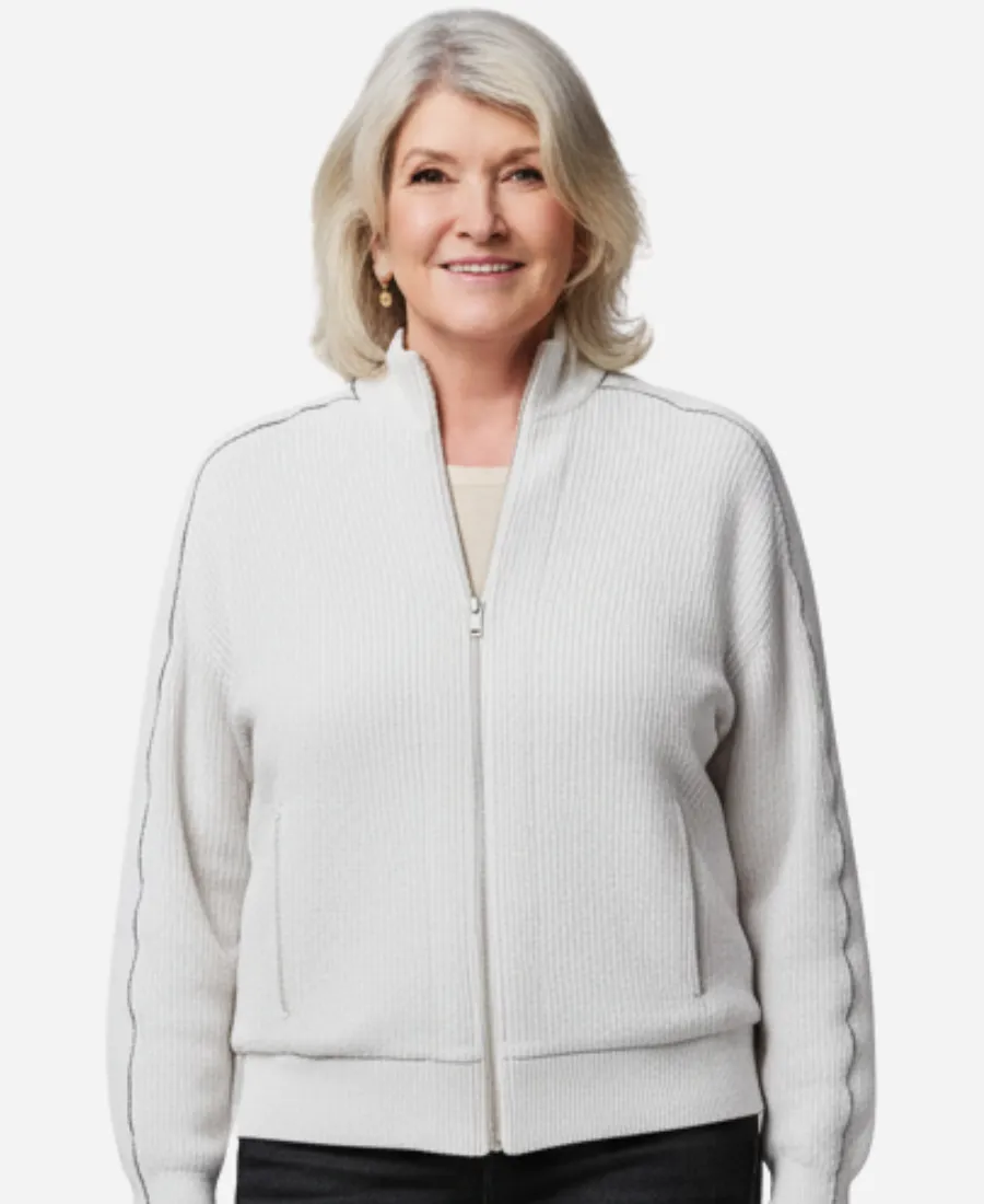 Martha Stewart Knicks vs Cavaliers Game 2 White Corduroy Jacket